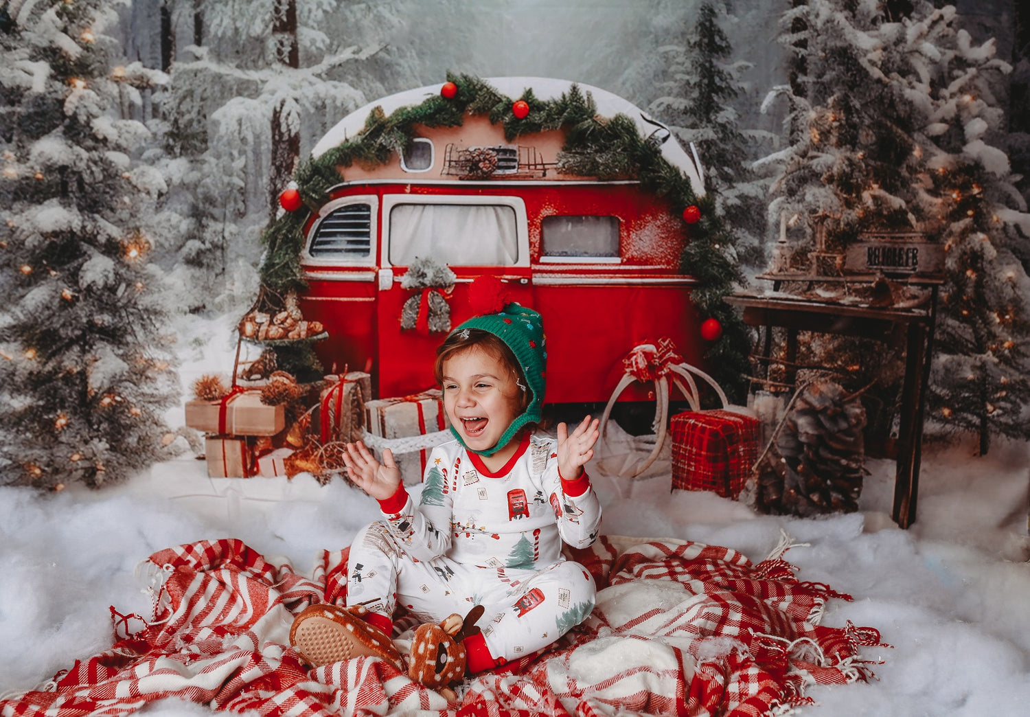 Kate Christmas Outdoor Snow Backdrop Forest For Photography