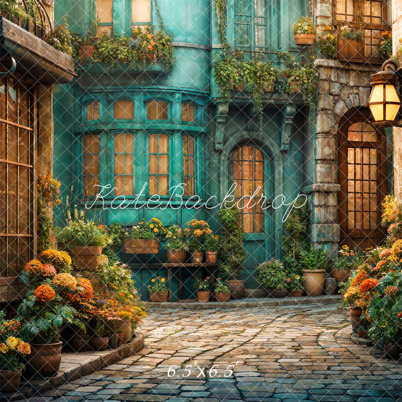 Kate Spring Town Street Backdrop for Photography