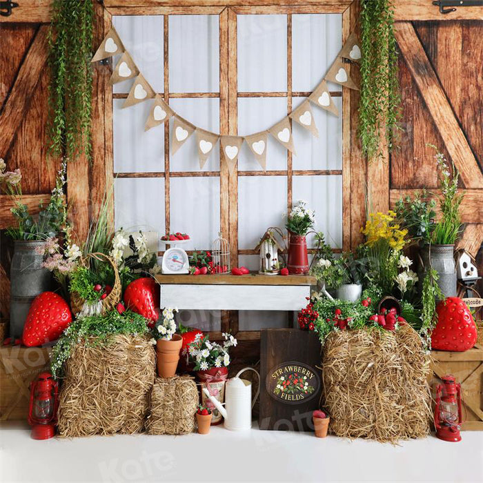 Kate Strawberry Flower Haystack Backdrop for Photography